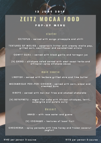 Pop-up dinner at Zeitz Mocaa FOOD